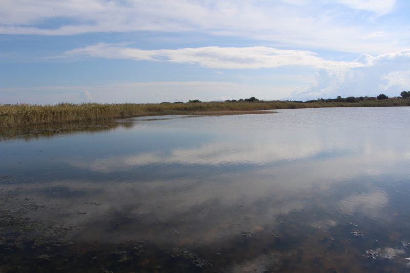 The Psalidi lake on the island of Kos in Greece. A natura protected area.